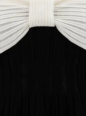 Balmain Off-the-shoulder Skater Dress With Bow Detail