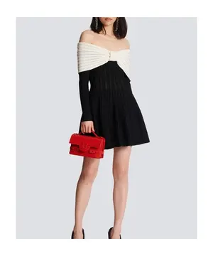 Balmain Off-the-shoulder Skater Dress With Bow Detail