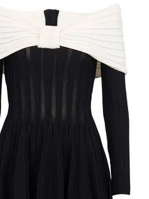 Balmain Off-the-shoulder Skater Dress With Bow Detail