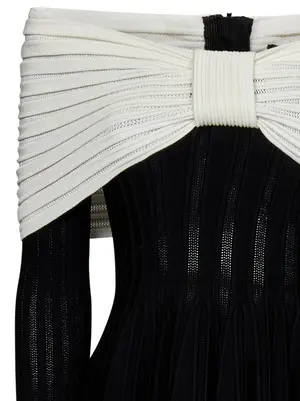 Balmain Off-the-shoulder Skater Dress With Bow Detail