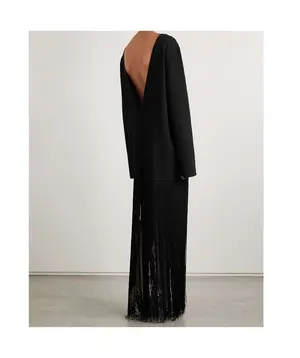 Khaite Paley V-back Maxi Dress With Tassel Details
