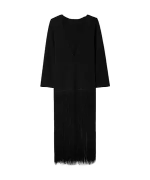 Khaite Khaite Paley V-Back Maxi Dress With Tassel Details Black