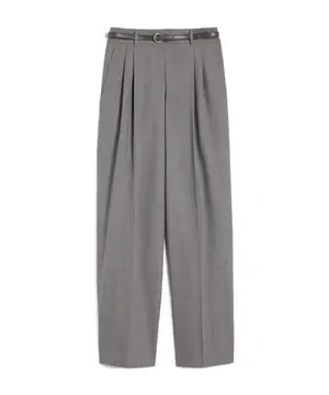 Max Mara Wool Twill Trousers - Medium Gray