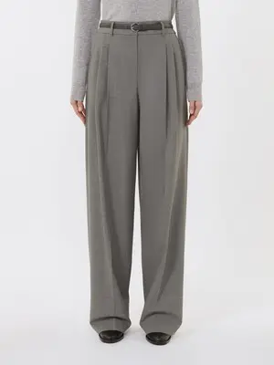 Max Mara Wool Twill Trousers - Medium Gray