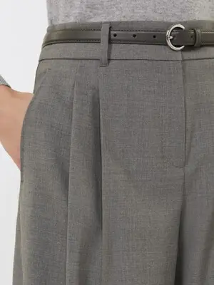 Max Mara Wool Twill Trousers - Medium Gray