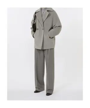 Max Mara Wool Twill Trousers - Medium Gray