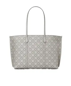 Tory Burch Perry T Monogram Print Tote Bag - Grey