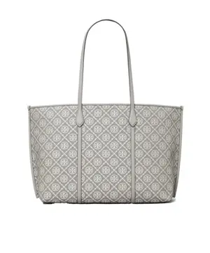 Tory Burch Perry T Monogram Print Tote Bag - Grey