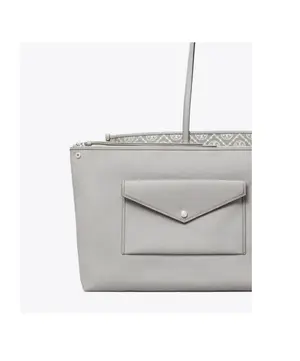 Tory Burch Perry T Monogram Print Tote Bag - Grey