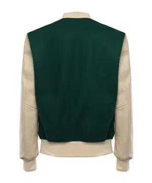 GIULIANO GALIANO Varsity Leather-sleeve Coat