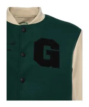 GIULIANO GALIANO Varsity Leather-sleeve Coat