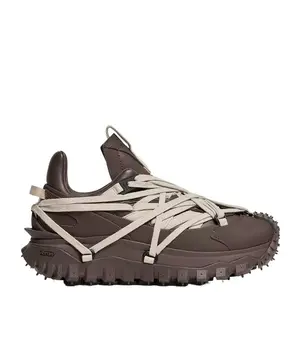 Moncler Trailgrip Megalace Leather Sneakers - Brown