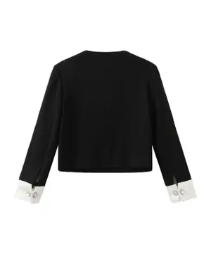 Marissa Chiara Long-sleeved Jacket With Contrast Sleeves