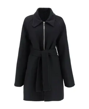 Givenchy Belted Zip Coat - Black