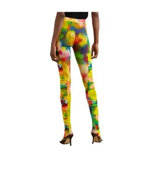 Dries Van Noten Ruched Printed Stretch-mesh Tights