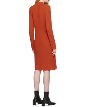 Acne Studios Polo Neck Long Sleeve Dress With Button Detail - Red