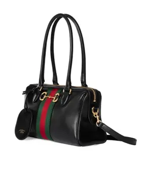 Gucci Medium Boston Bag With Horsebit Detail - Black