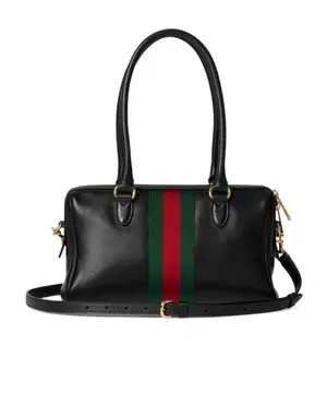 Gucci Medium Boston Bag With Horsebit Detail - Black