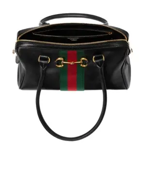 Gucci Medium Boston Bag With Horsebit Detail - Black