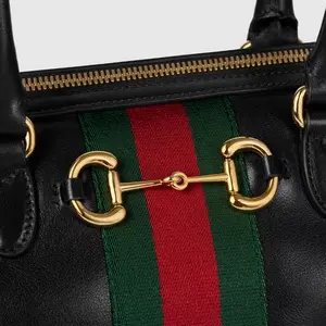 Gucci Medium Boston Bag With Horsebit Detail - Black