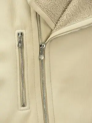 Brunello Cucinelli Zip-up Leather Vest With Fur Collar