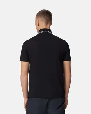 Versace Barocco Embroidered Short-sleeved Polo Shirt