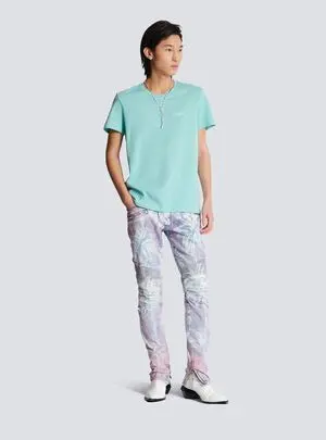 Balmain Paris Flocked Short-sleeved T-shirt