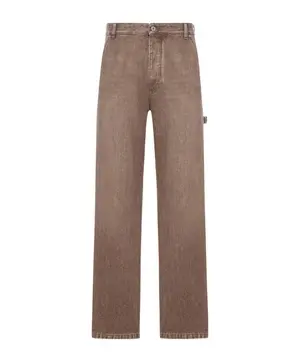 Bottega Veneta Washed Denim Trousers - Brown