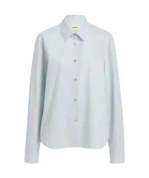 Khaite Argo Cotton Poplin Shirt - Ice-blue