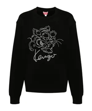 Kenzo Crewneck Drop Shoulder Sweatshirt With Logo Detail