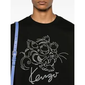 Kenzo Crewneck Drop Shoulder Sweatshirt With Logo Detail