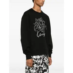 Kenzo Crewneck Drop Shoulder Sweatshirt With Logo Detail