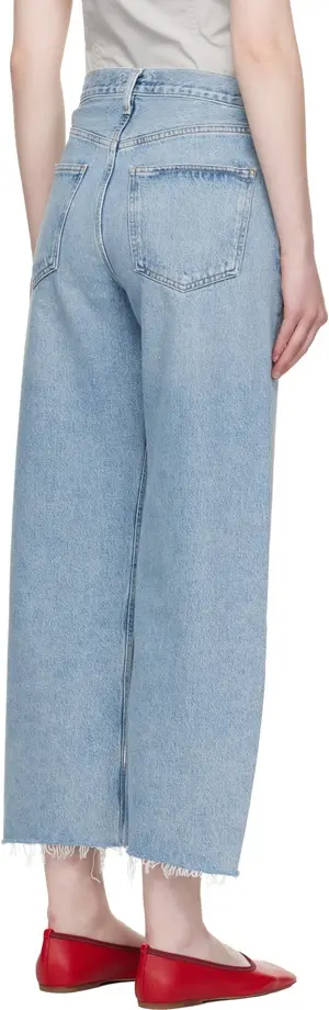 AGOLDE Low Curve Frayed Hem Jeans - Blue