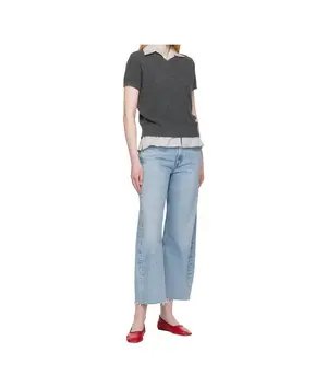 AGOLDE Low Curve Frayed Hem Jeans - Blue
