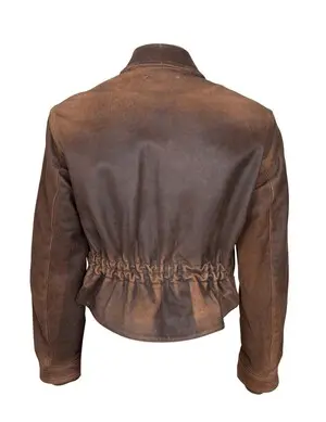 GOLDEN GOOSE Zip-up Gathered Leather Jacket