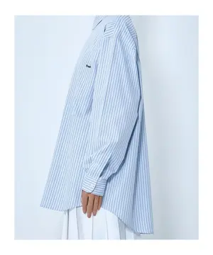Prada Striped Logo Embroidered Shirt
