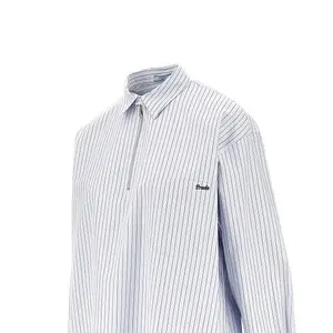 Prada Striped Logo Embroidered Shirt