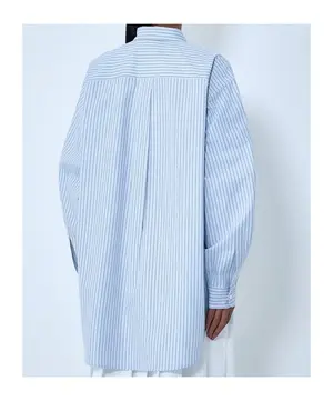 Prada Striped Logo Embroidered Shirt
