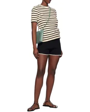 JIL SANDER Striped Jersey T-shirt With Back Logo - No