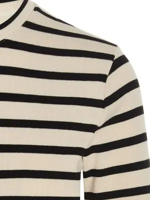 JIL SANDER Striped Jersey T-shirt With Back Logo - No