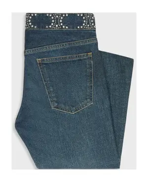 Celine Neo Skinny Jeans In Dark Union Wash Denim - Blue