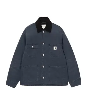 Carhartt Work In Progress Corduroy-collar Organic-cotton Coat - Black