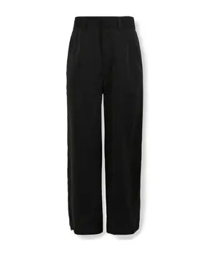 LEMAIRE Straight Tailored Pants With Pleated Texture - Black