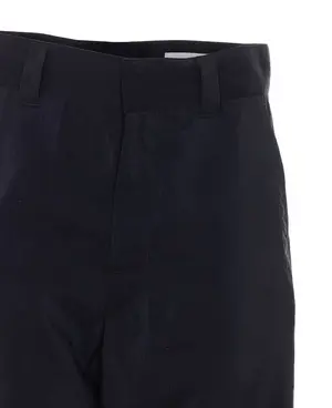 LEMAIRE Straight Tailored Pants With Pleated Texture - Black