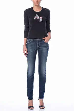 Emporio Armani Logo Slim Fit Jeans - Blue