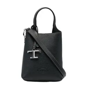 TOD'S T-timeless Pendant Detail Micro Tote Bag - Black