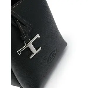 TOD'S T-timeless Pendant Detail Micro Tote Bag - Black