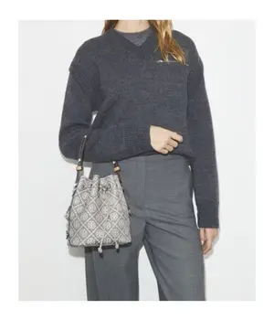 Tory Burch T Monogram Utility Bucket Bag - Grey