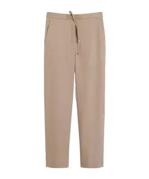 Max Mara Floria Drawstring Wide Leg Trousers - Biscuit