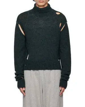 MAISON MARGIELA Distressed Cut-out High Neck Sweater
